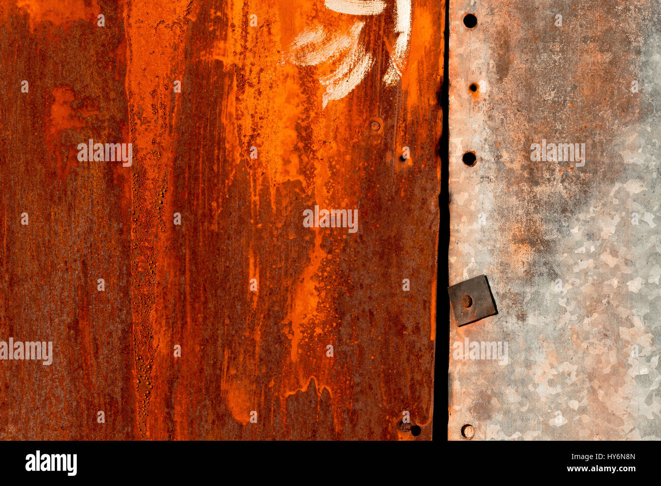 Colored rusty stained metal wall texture pattern Stock Photo - Alamy