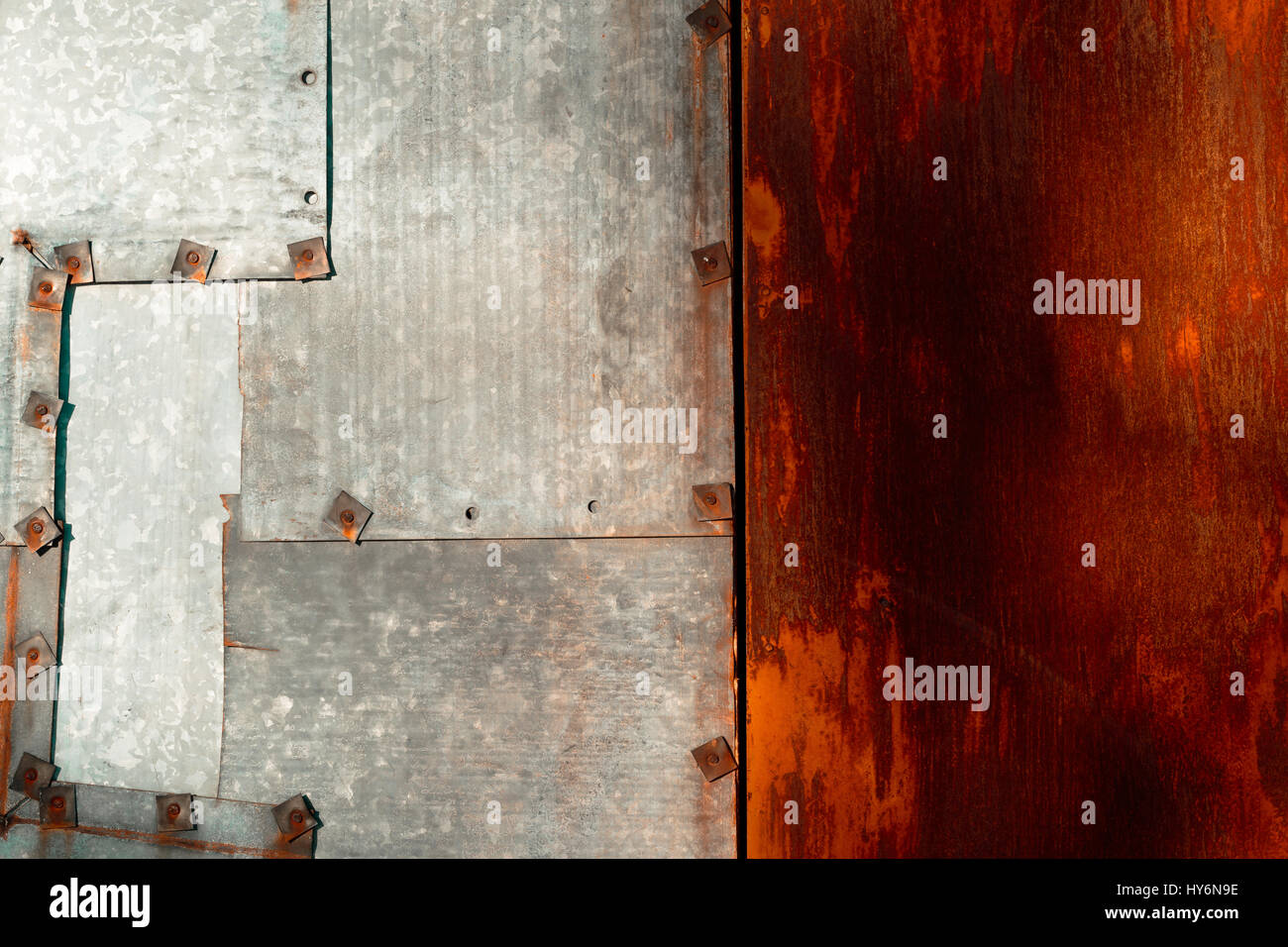 Colored rusty stained metal wall texture pattern Stock Photo - Alamy