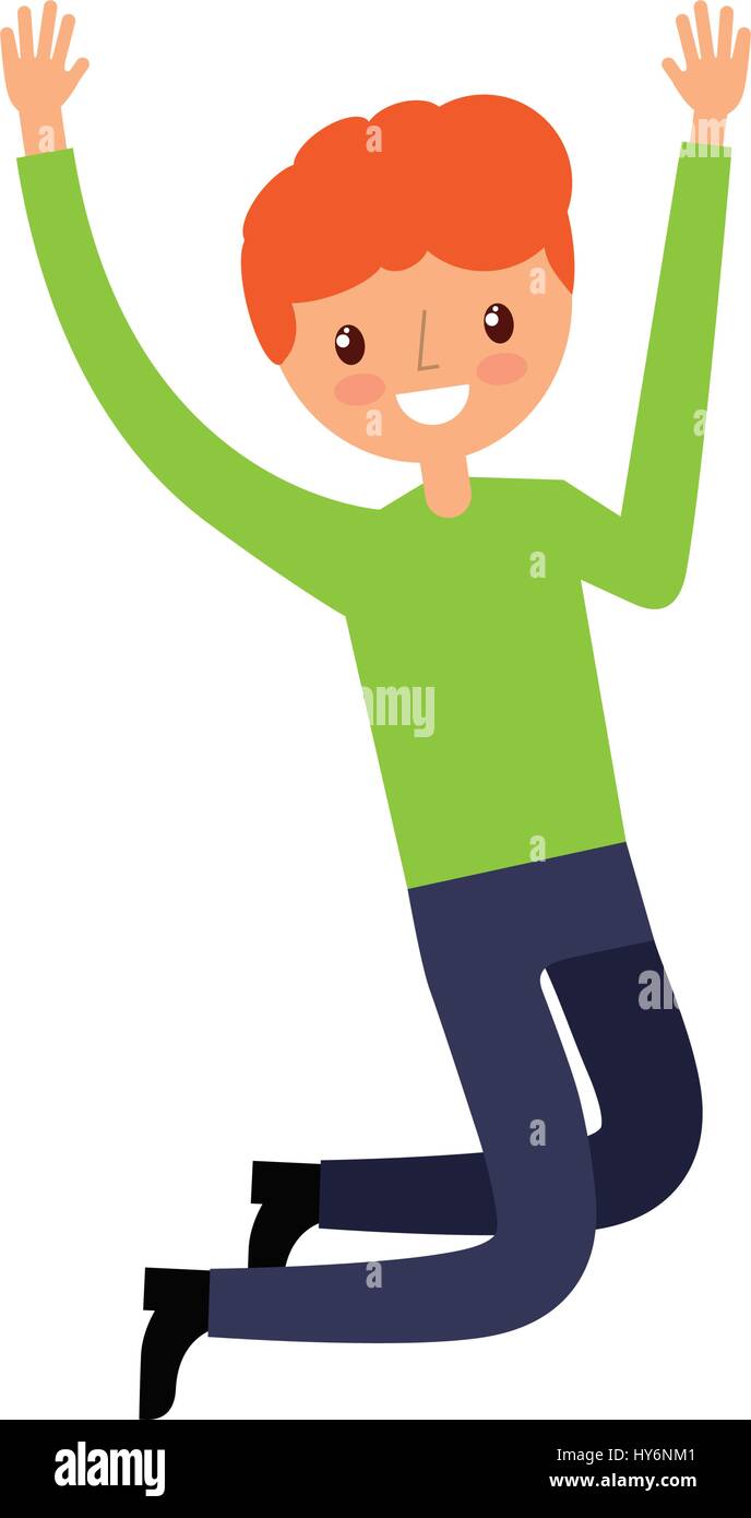 young man jumping character Stock Vector Image & Art - Alamy