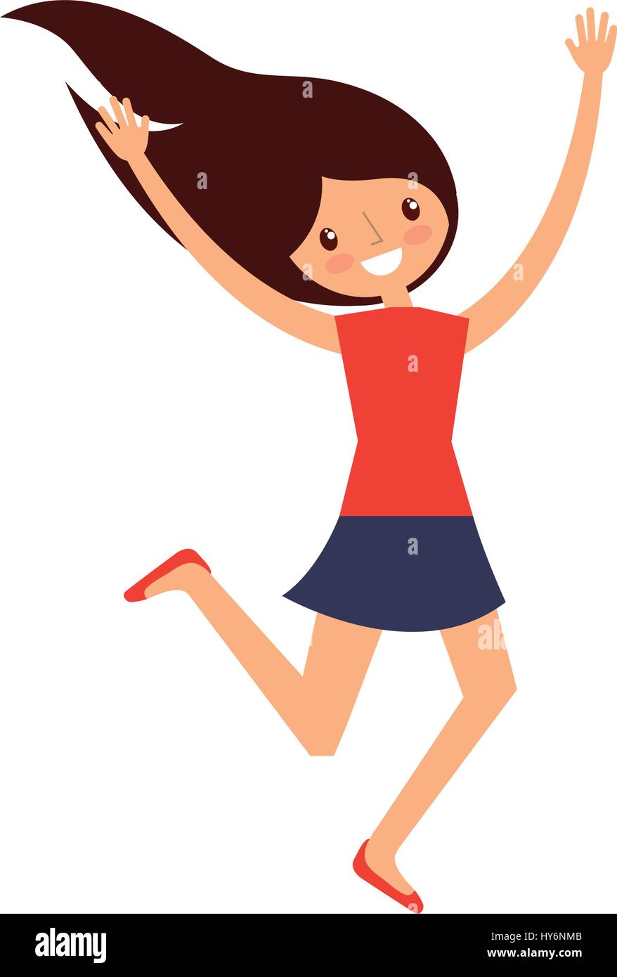 young woman jumping character Stock Vector Image & Art - Alamy