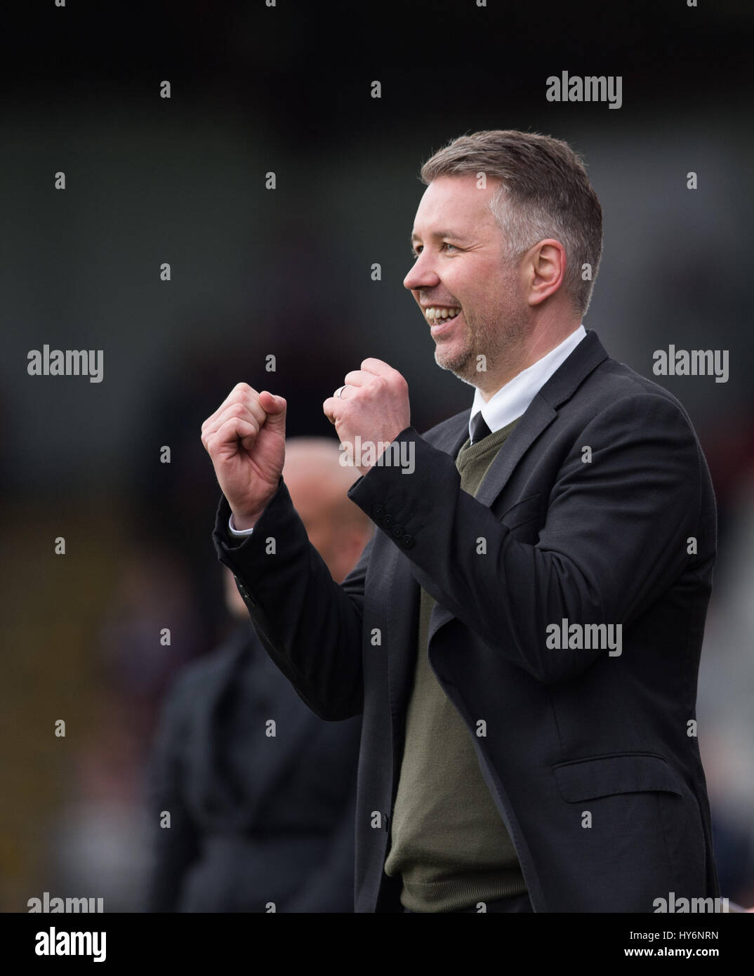Doncaster Rovers Manager Darren Ferguson celebrates his sides' 5th goal ...