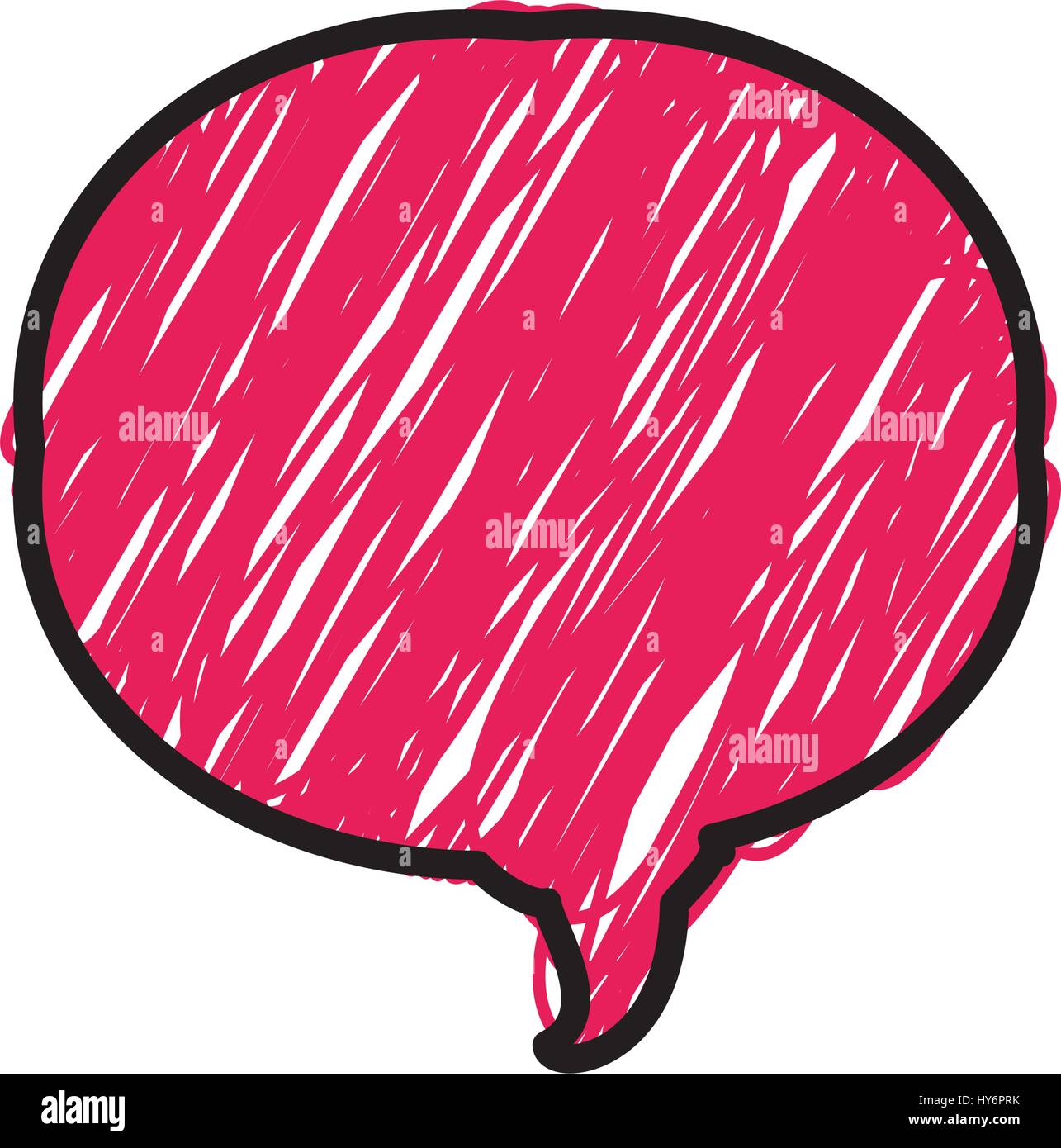 magenta color pencil drawing silhouette of oval speech Stock Vector ...