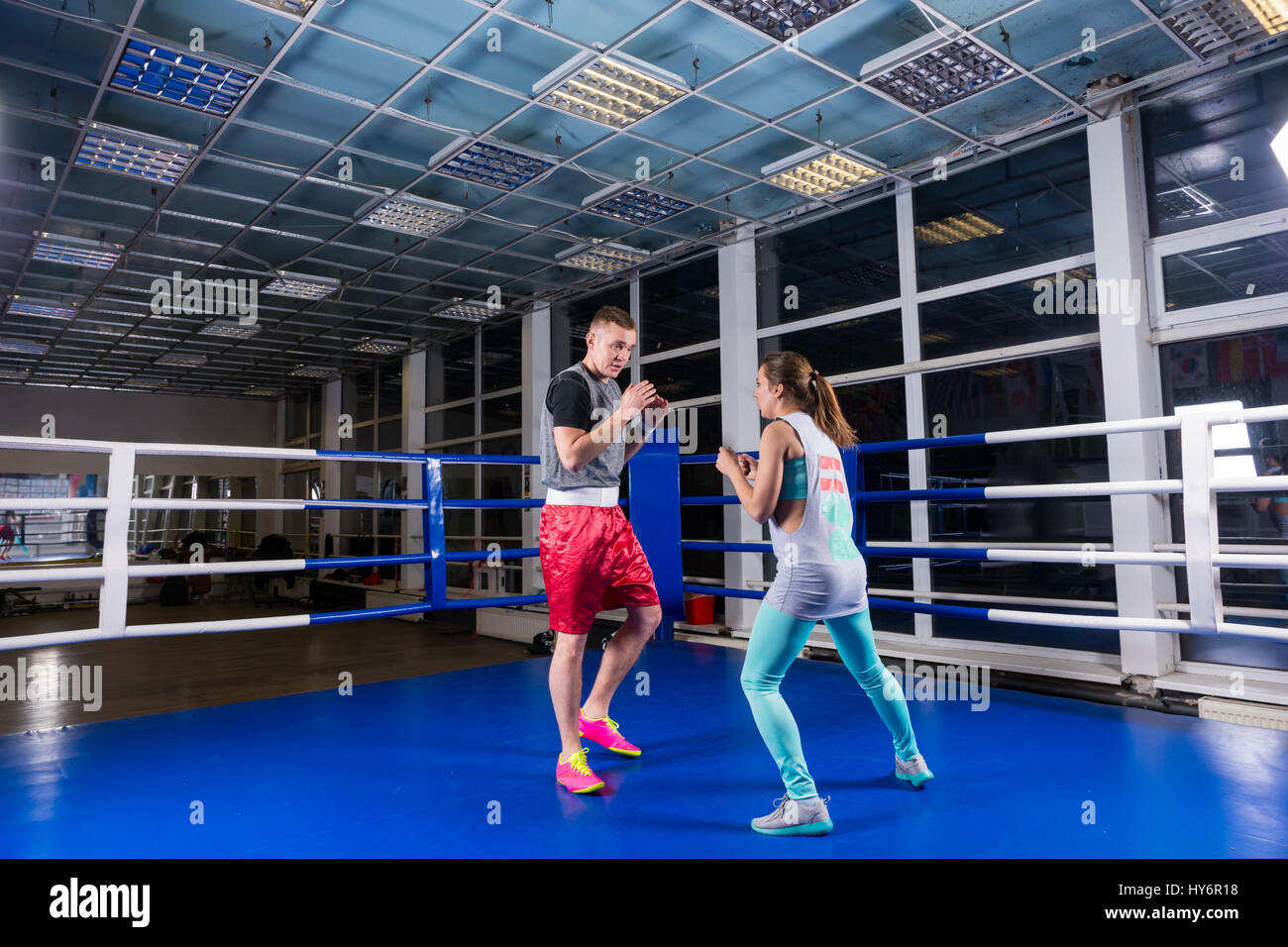 Female boxer action in the ring hi-res stock photography and images - Alamy