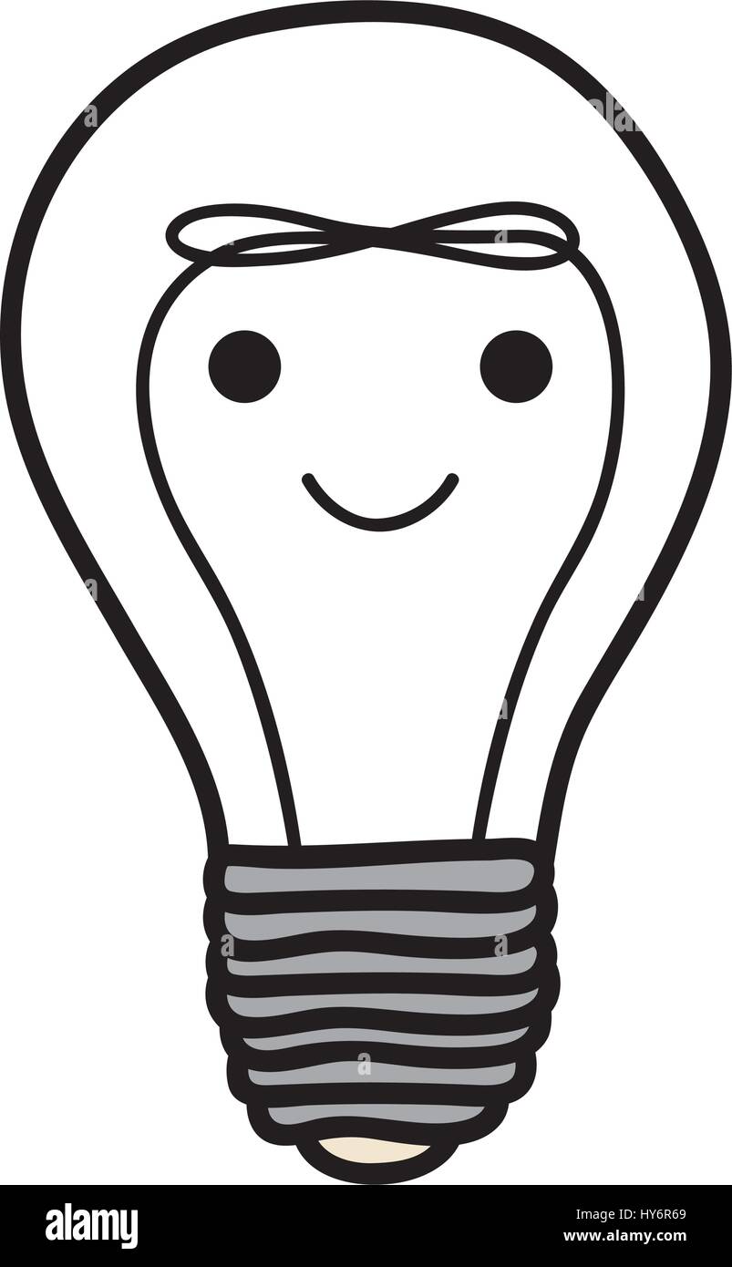 monochrome background of light bulb with filament in shape of cartoon ...