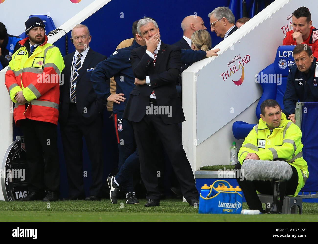 Stoke City manager Mark Hughes during the Premier League match at the ...