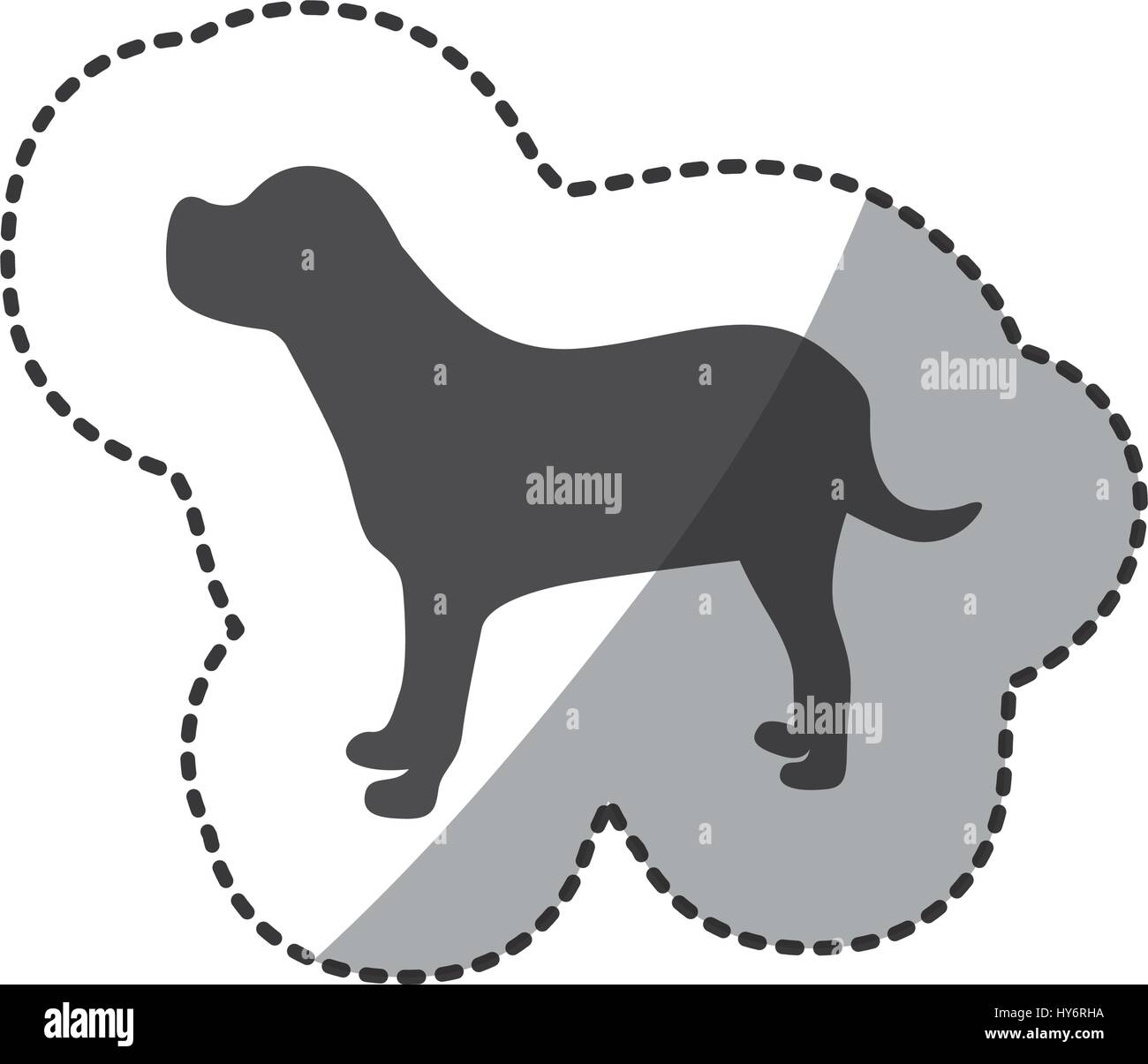sticker silhouette cute dog animal Stock Vector Image & Art - Alamy