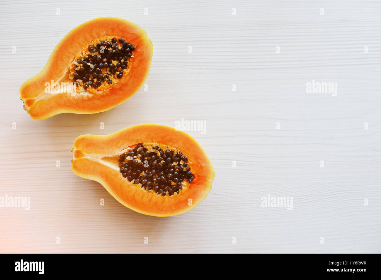 Exotic fruit papaya or papaw isolated on white background. Healthy ...