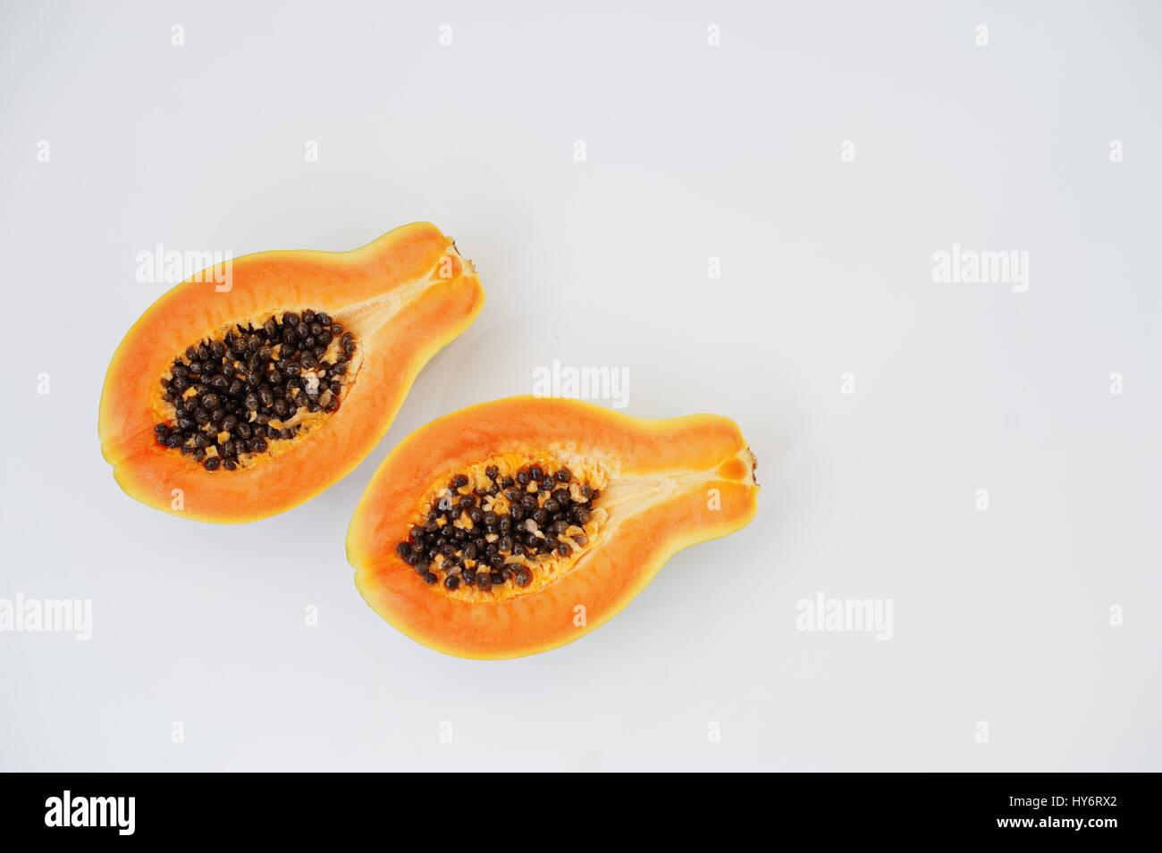 Exotic fruit papaya or papaw isolated on white background. Healthy ...