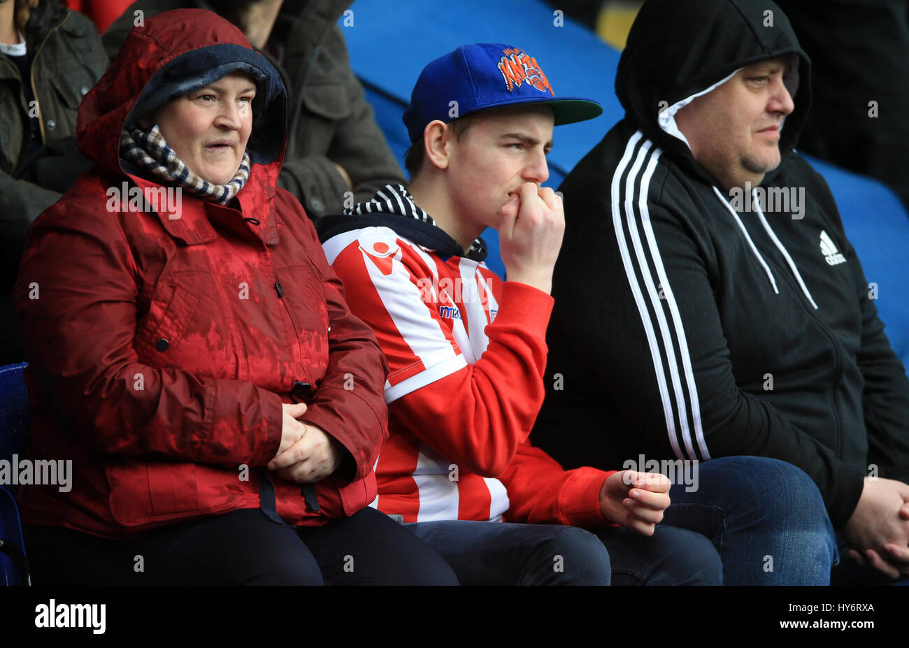 Stoke fans during the Premier League match at the King Power Stadium ...