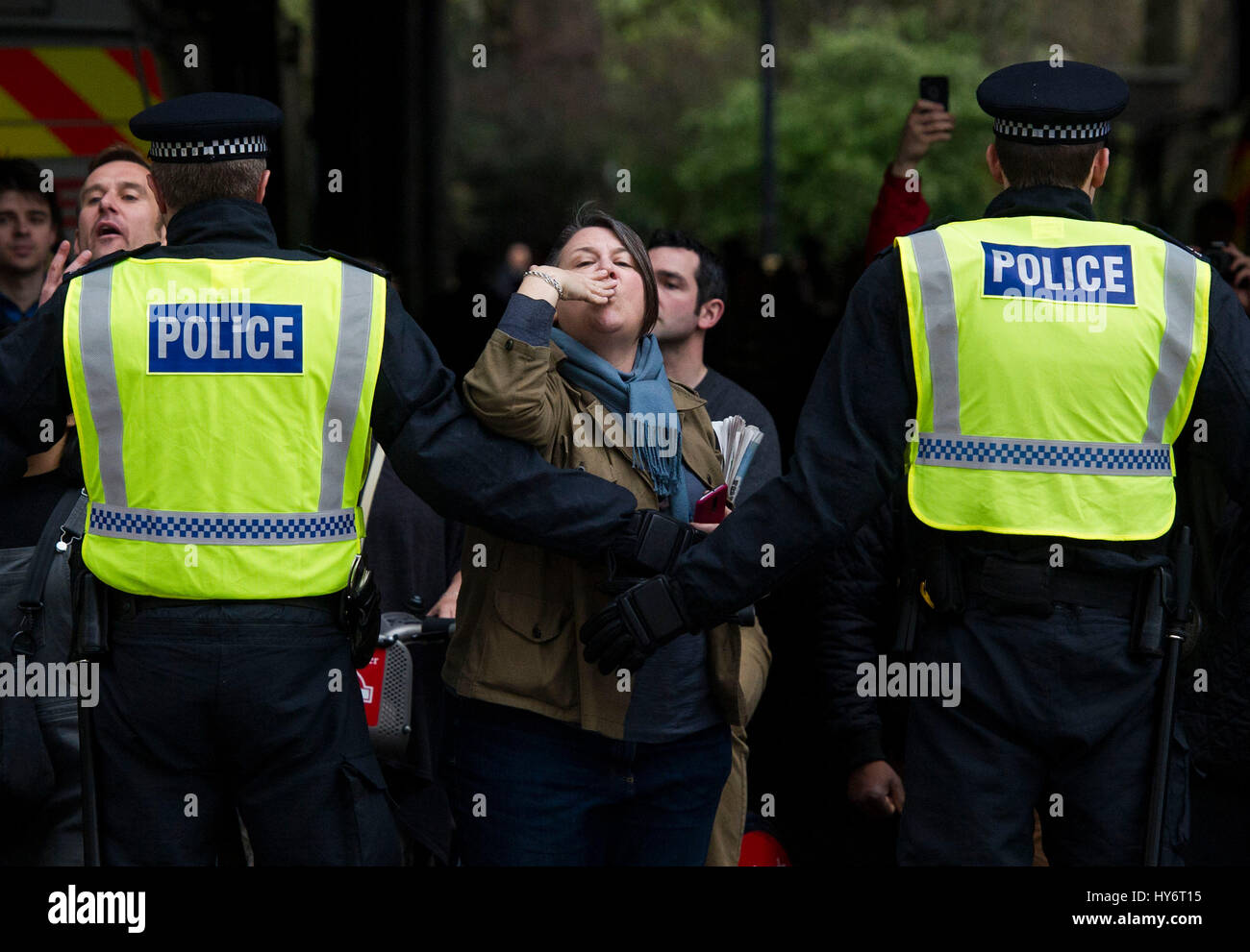 Unite against fascism counter protest hi-res stock photography and ...