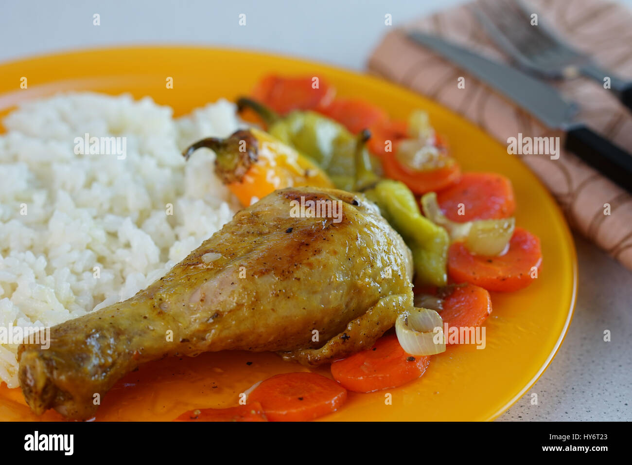 Fried chicken leg hi-res stock photography and images - Alamy