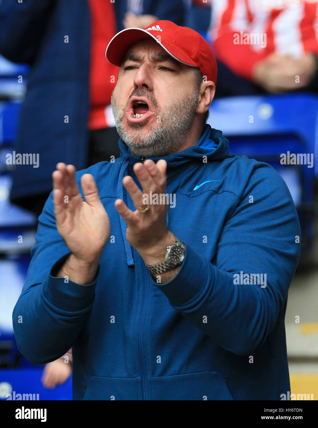 Stoke fans during the Premier League match at the King Power Stadium ...