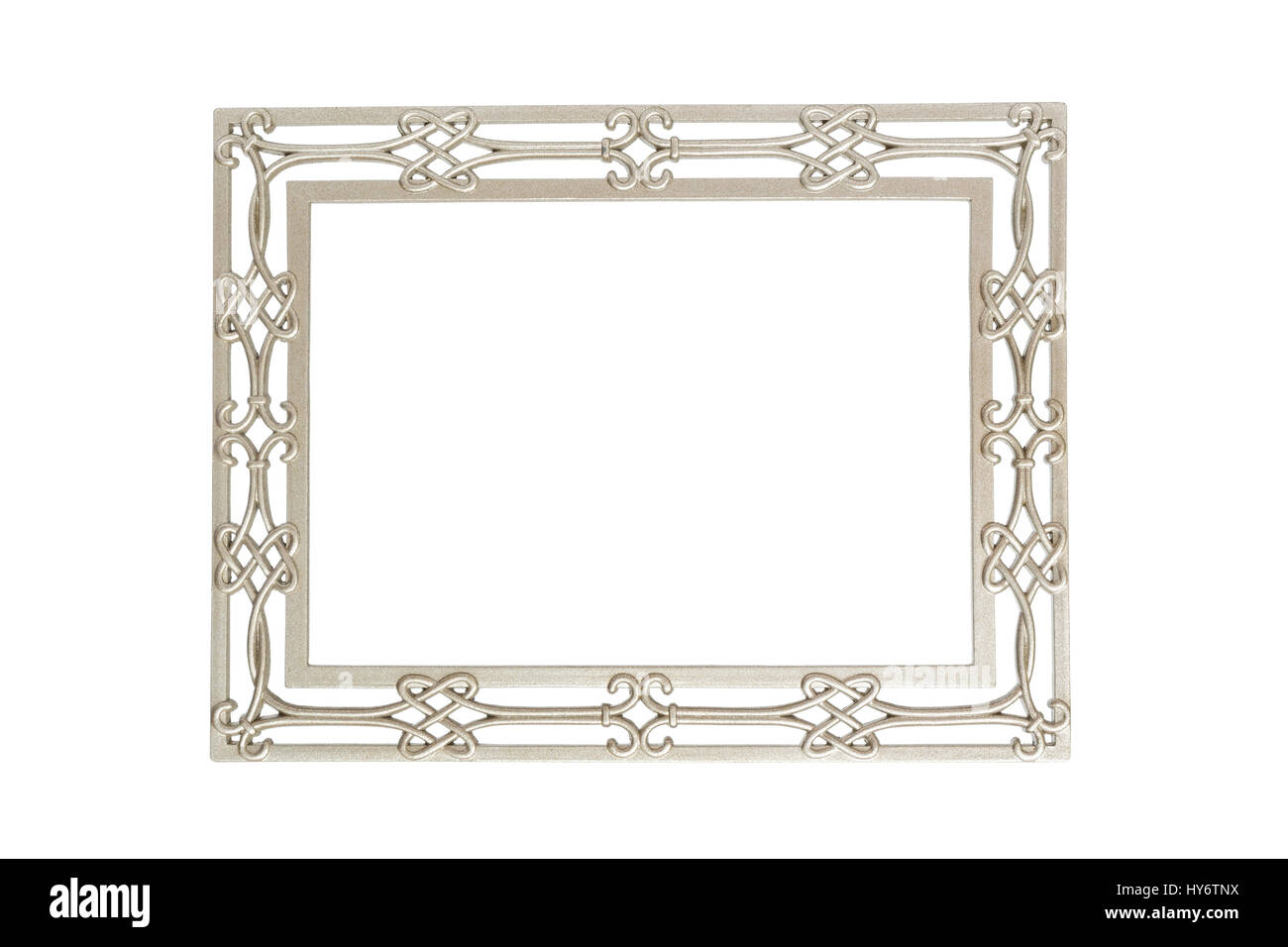 Silver ribbon frame Cut Out Stock Images & Pictures - Alamy