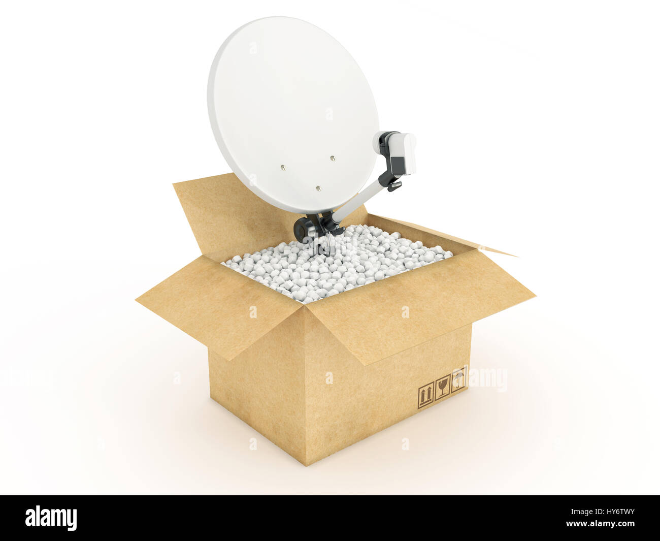 Satellite dish in cardboard box Stock Photo - Alamy