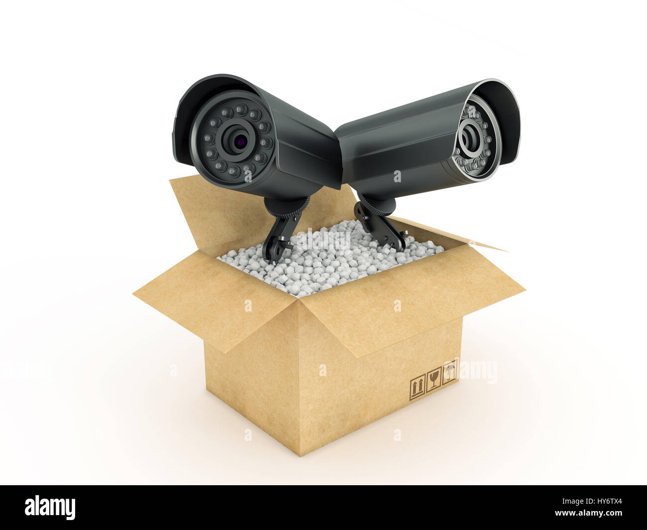 Surveillance Camera in cardboard box Stock Photo - Alamy