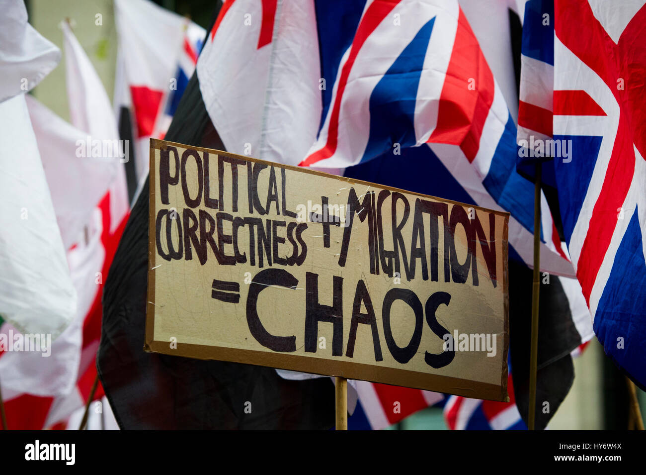 Britain First and EDL (English Defence League) protesters during a ...