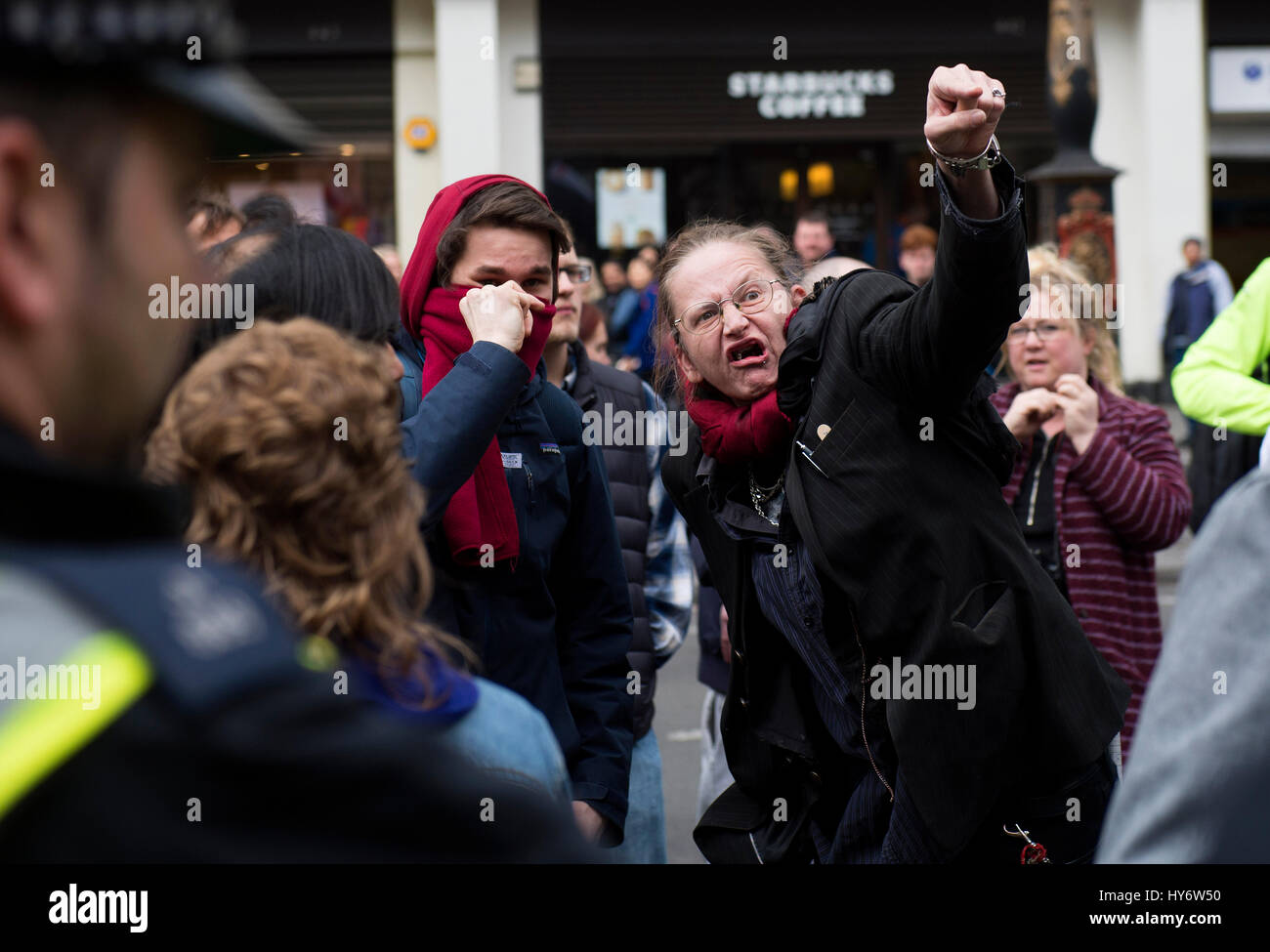 Britain First and EDL (English Defence League) protesters during a ...