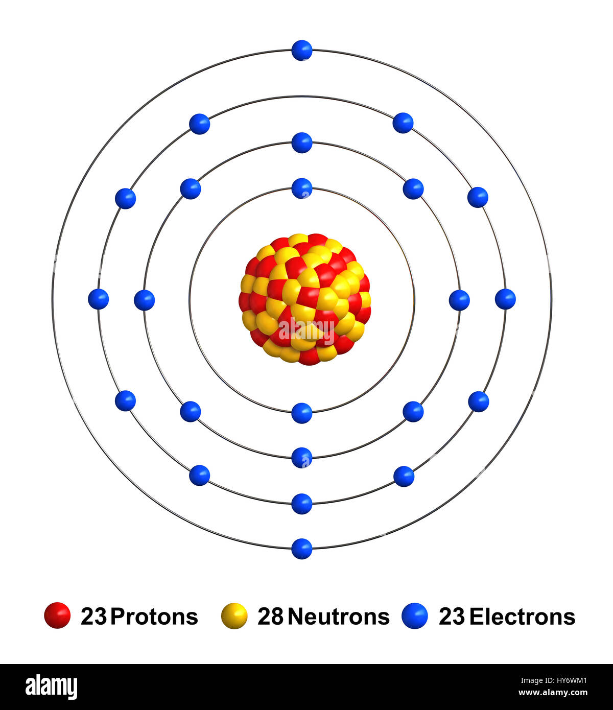 3d render of atom structure of vanadium isolated over white background ... 3d render of atom structure of vanadium isolated over white background ...