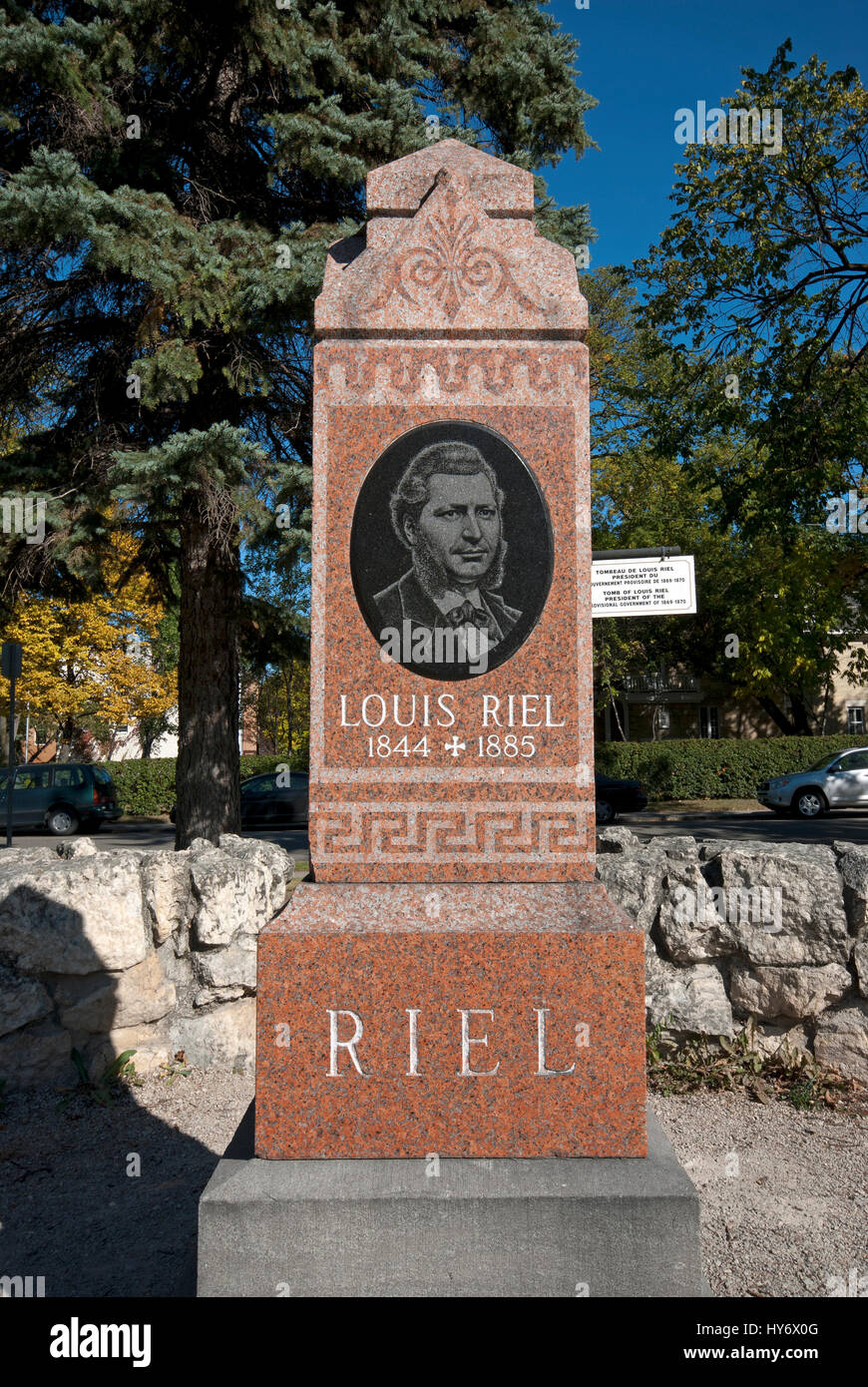 Gravestone of national hero Louis Riel, cemetery of Saint Boniface ...