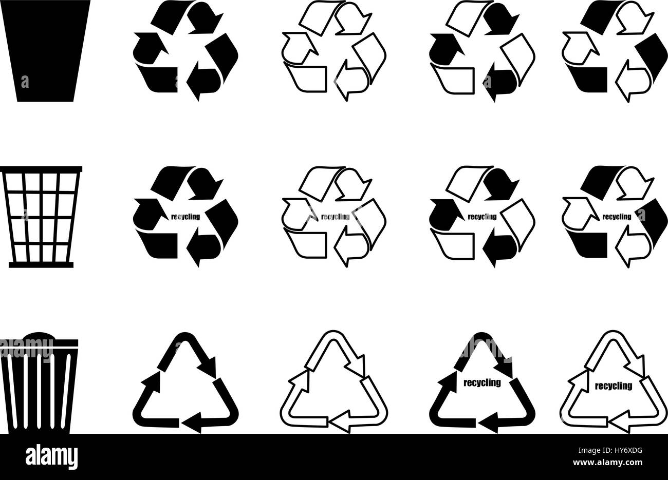 trash can, recycle icon, recycling set Stock Vector Image & Art - Alamy