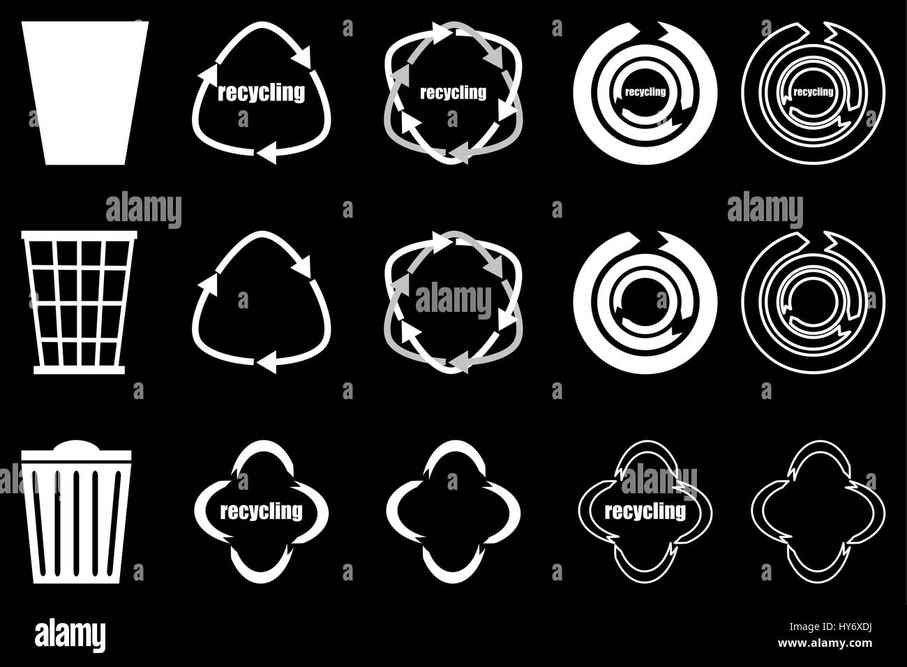 trash can, recycle icon, recycling set Stock Vector Image & Art - Alamy