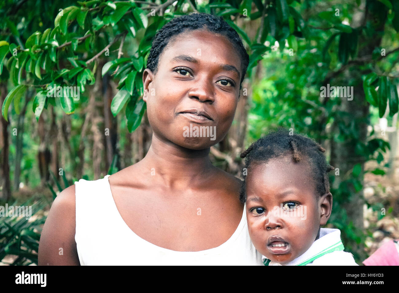 Haitian mother and child Stock Photo - Alamy