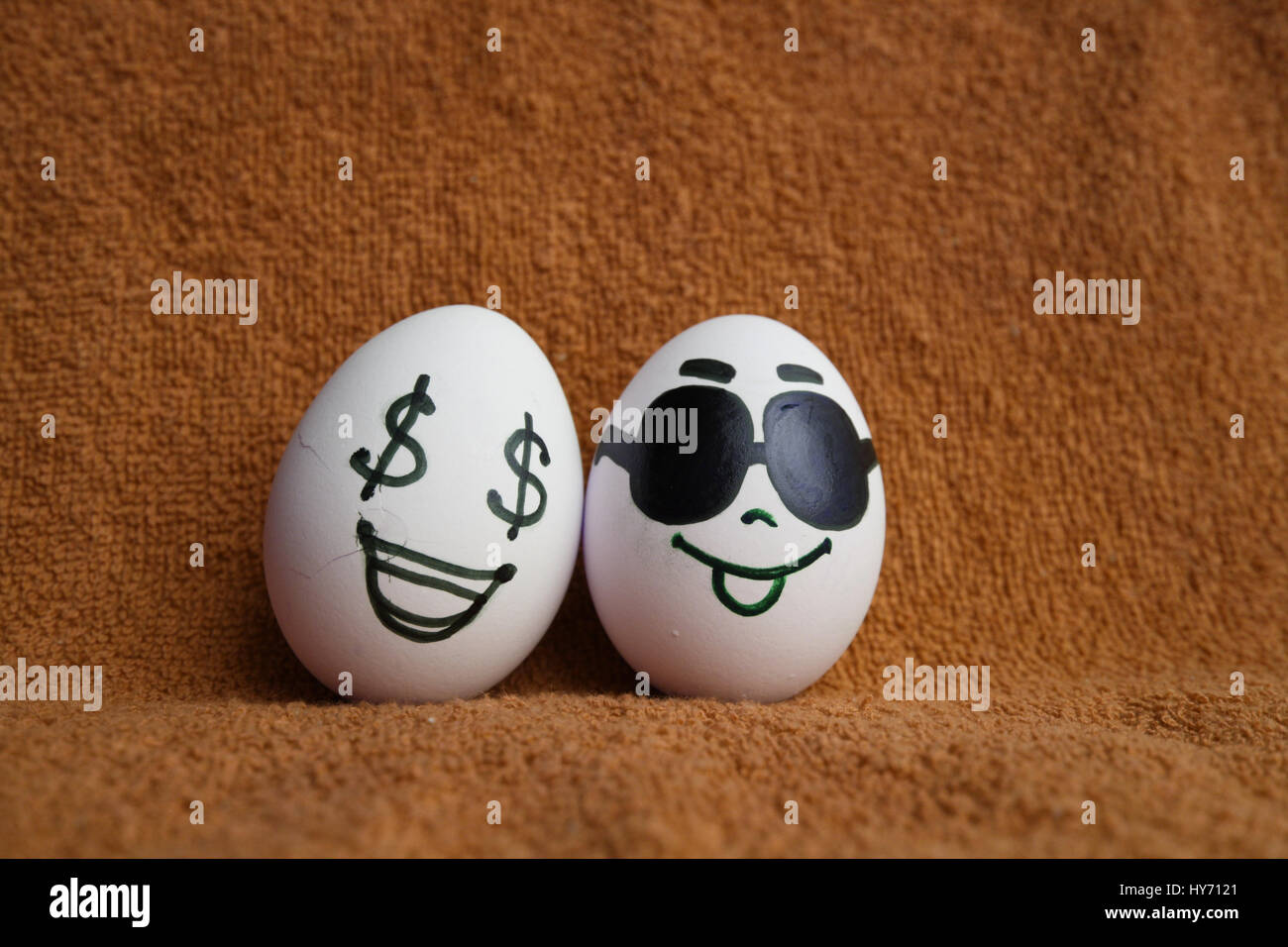 Eggs with faces photo for your design. With a place under the text ...