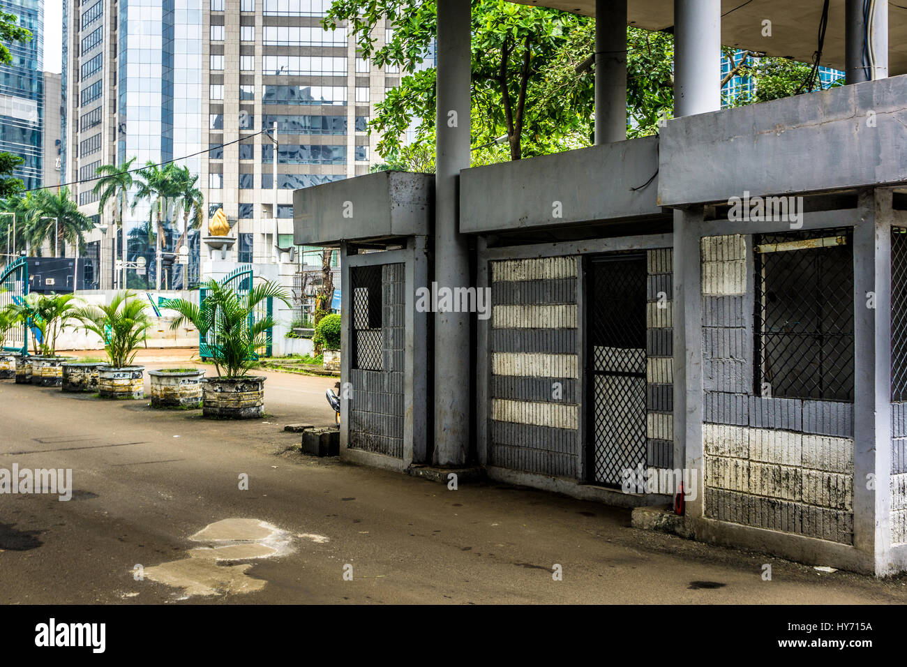 Security posts in main gateway at office building photo taken in ...