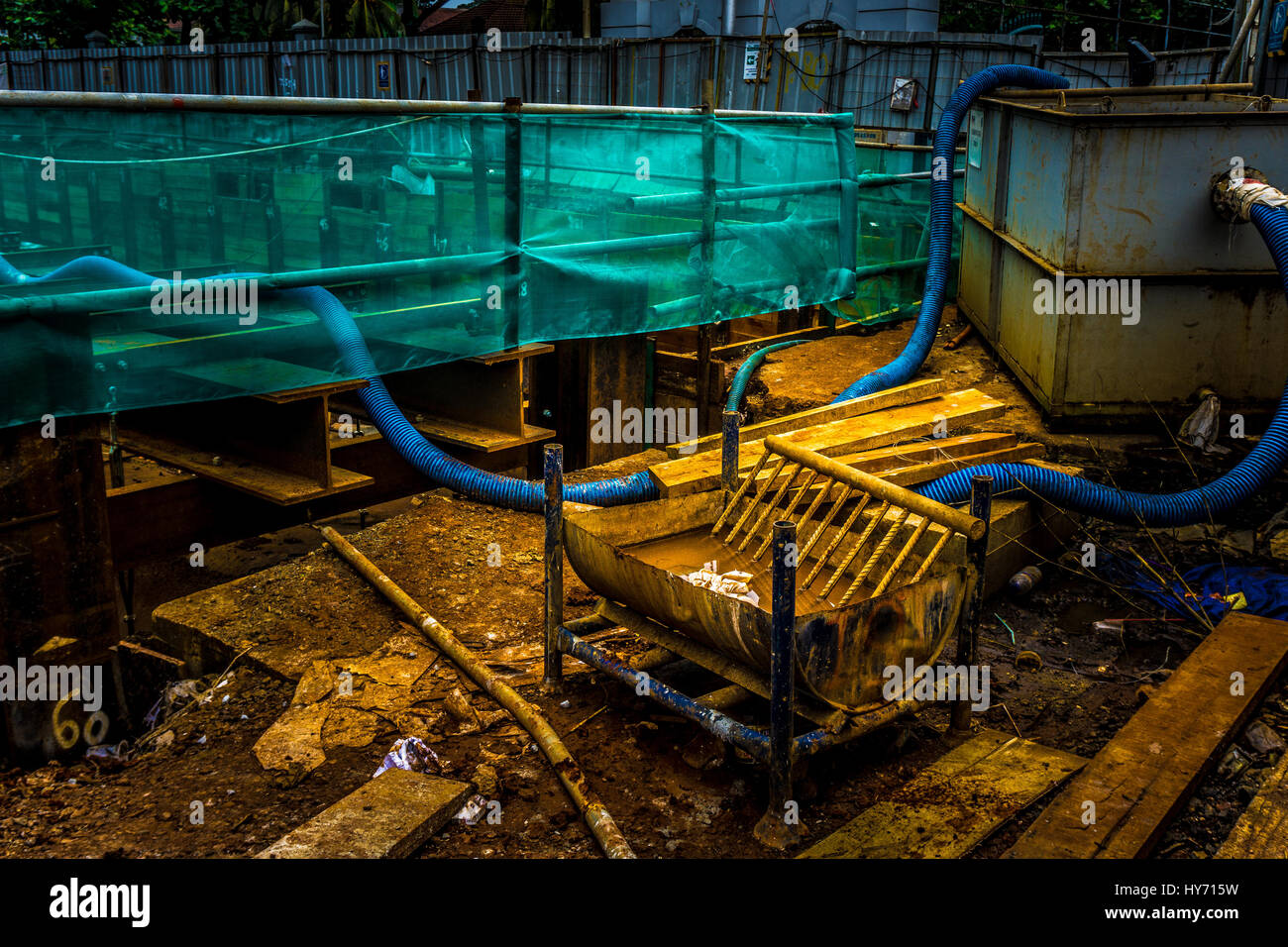 Water tank and distribution at construction site photo taken in Jakarta ...