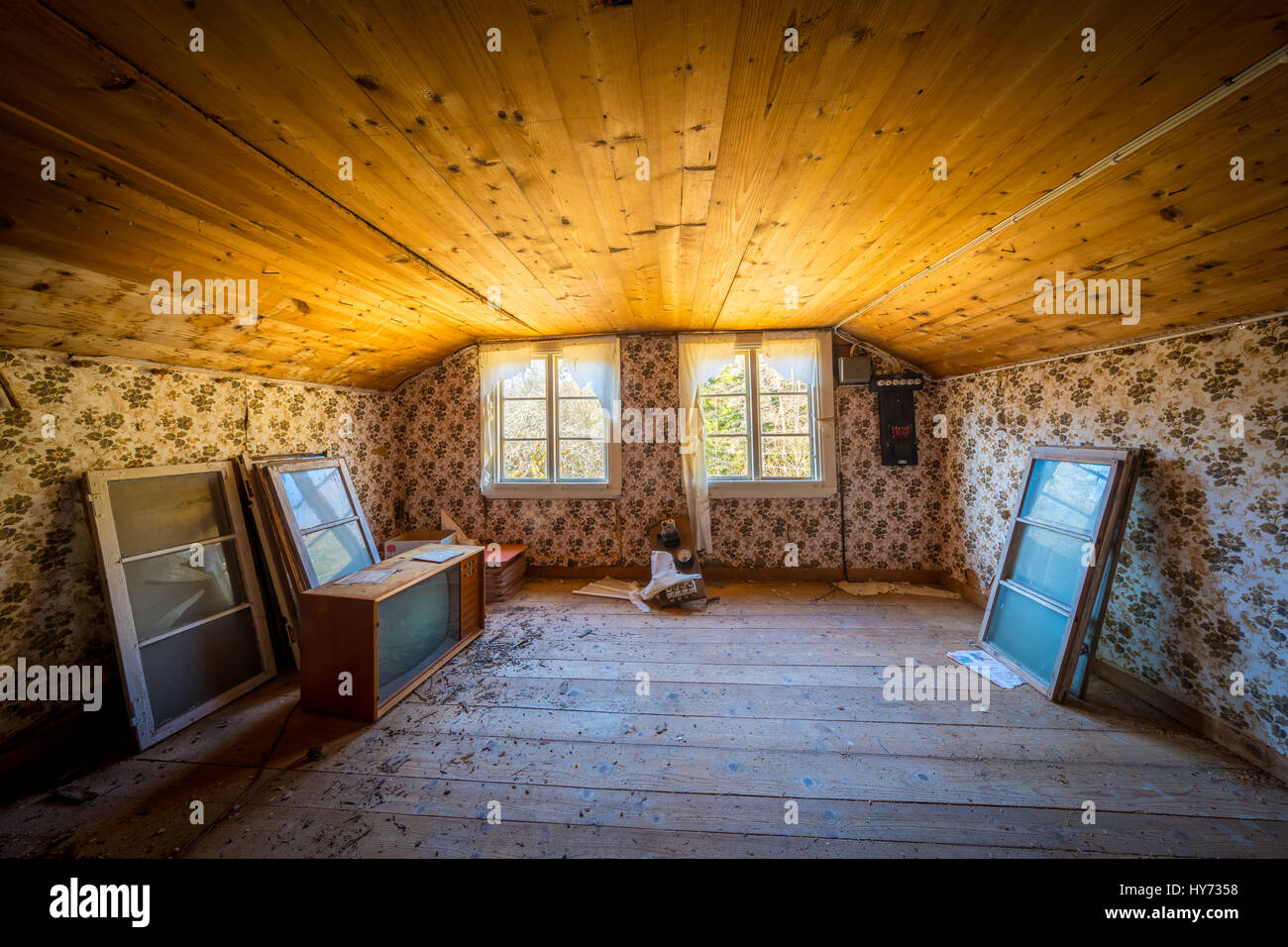 House on old farm the southern province of Blekinge in Sweden, near ...