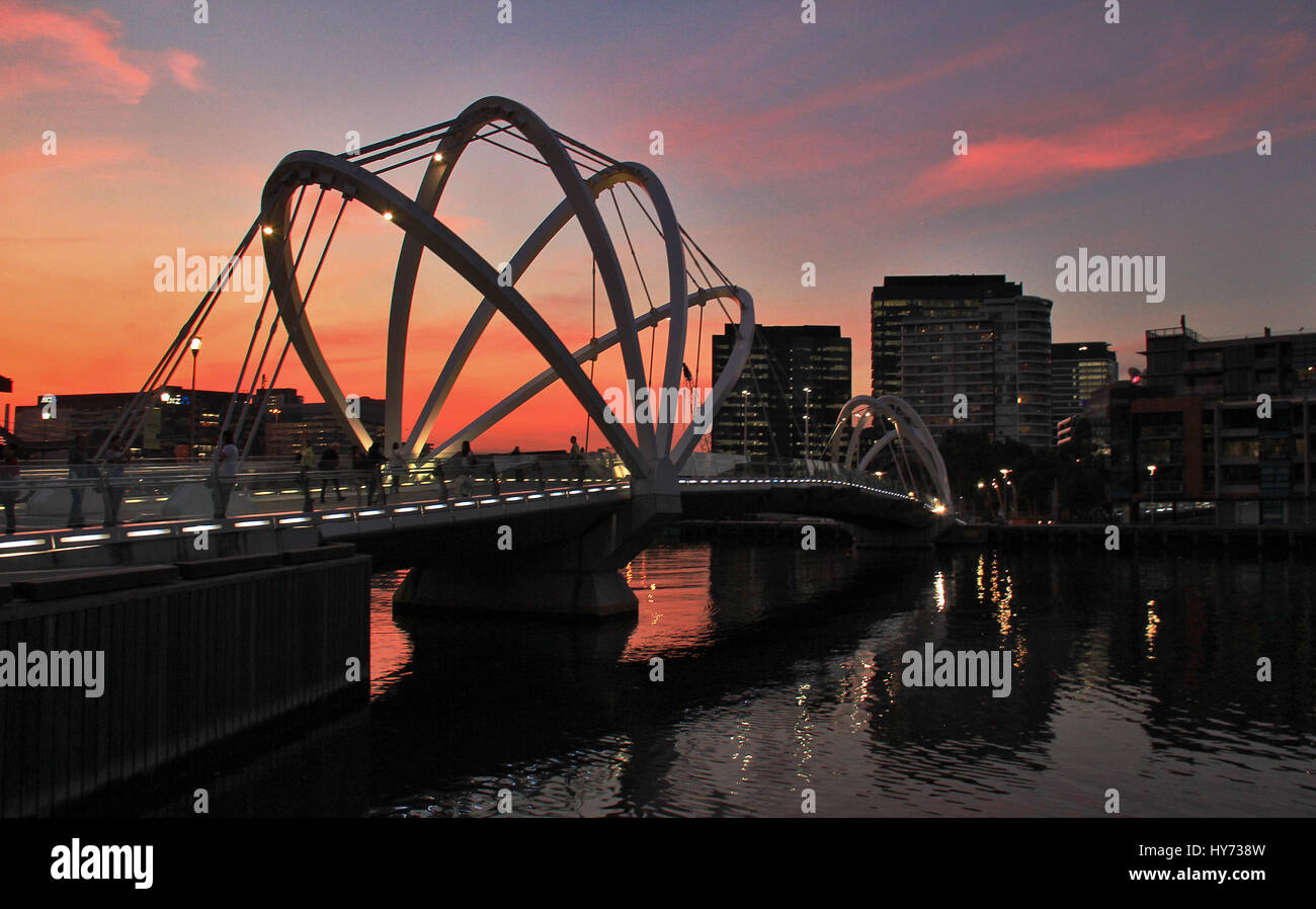 Seafarers Bridge in Melbourne, Victoria, Australia. Viewed towards the ...