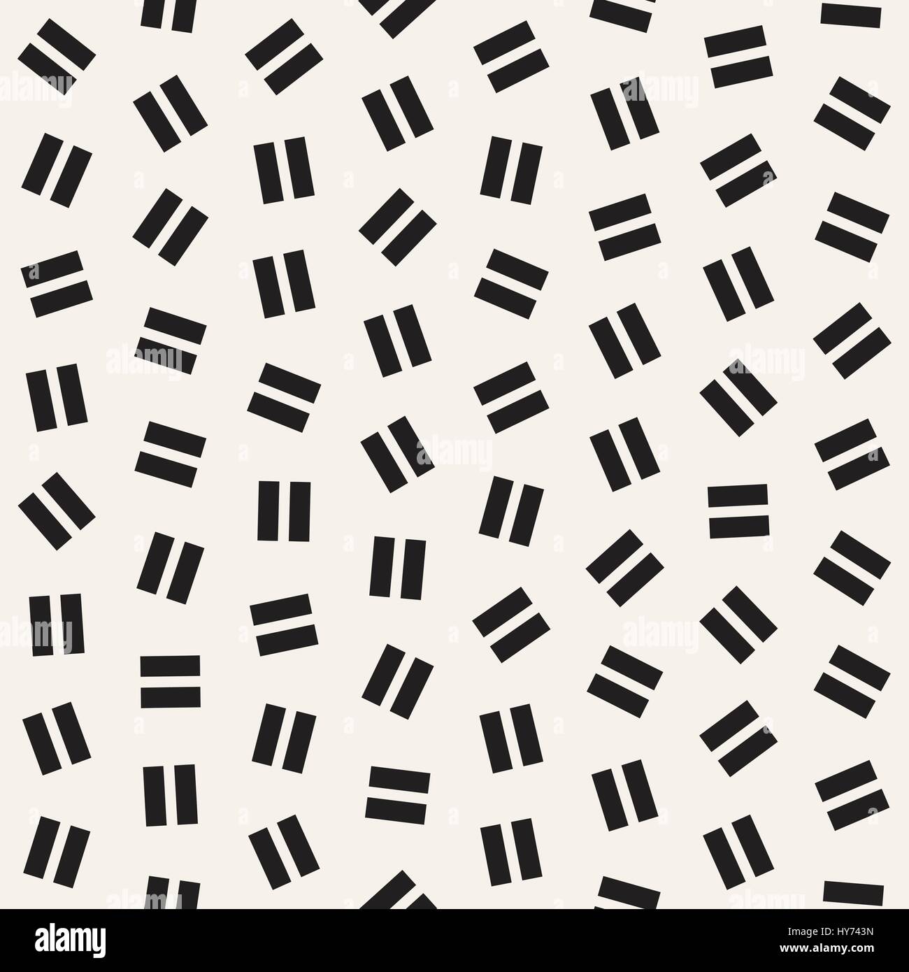 Geometric Scattered Shapes. Vector Seamless Black and White Pattern ...