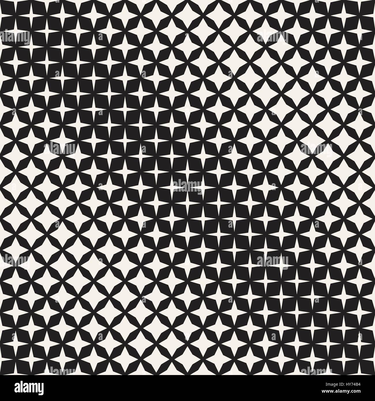 Geometric Seamless Star Shapes Pattern. Halftone Gradient Effect. Stylish Vector Illustration ...