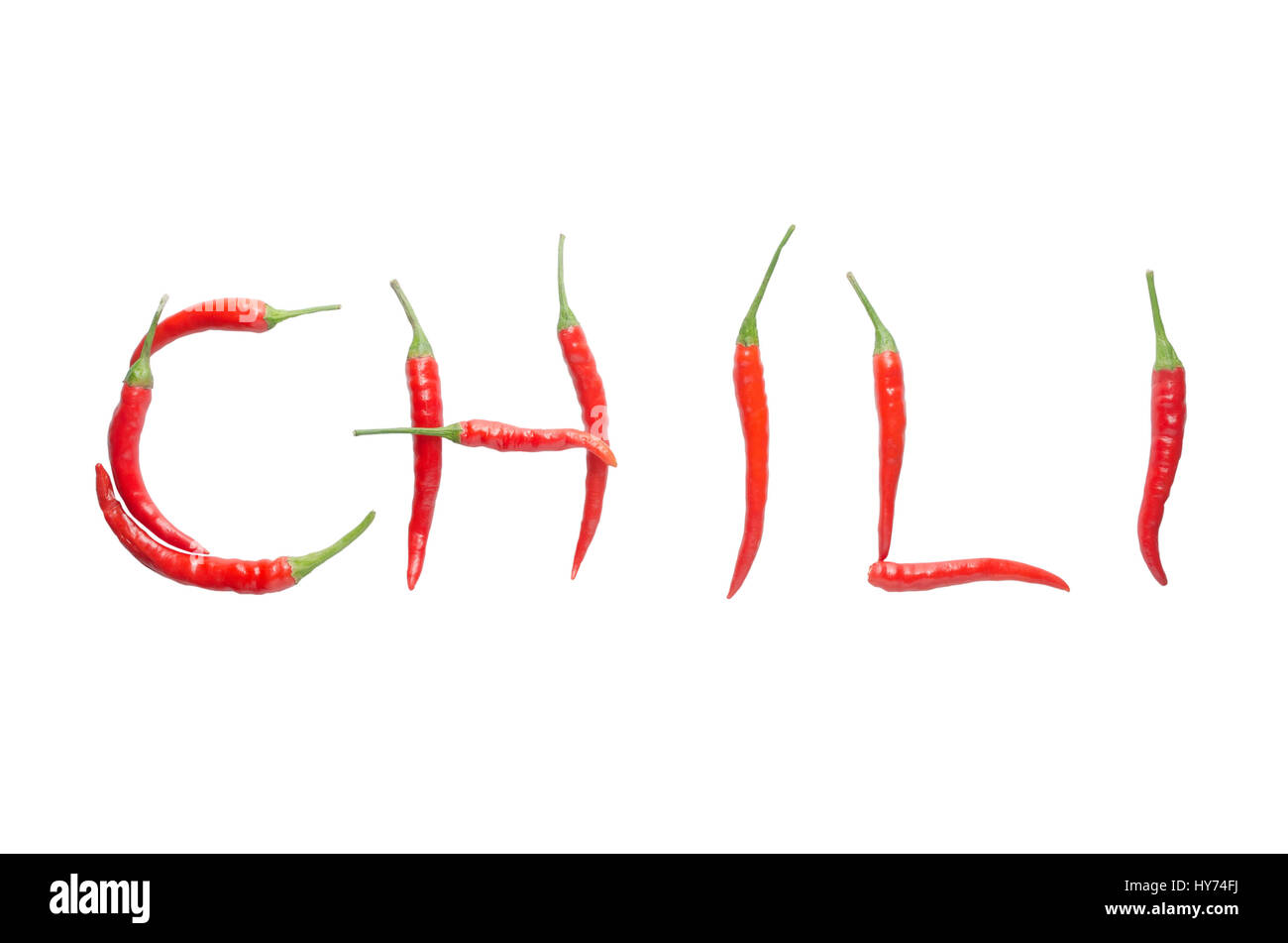 Chili letter from red chili isolated on white background Stock Photo ...
