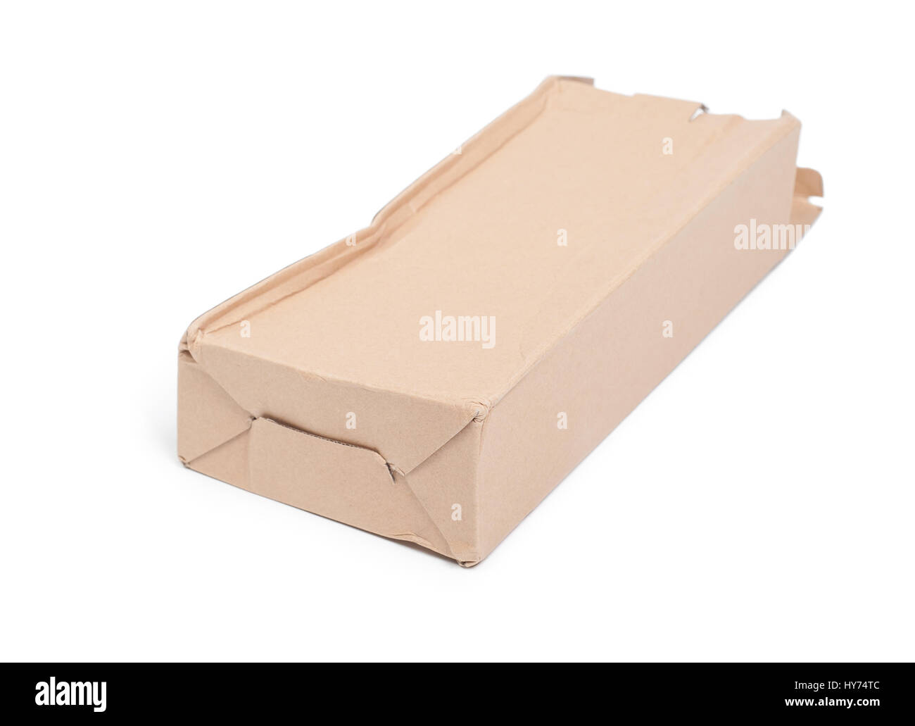Damaged cardboard box isolated on white Stock Photo - Alamy