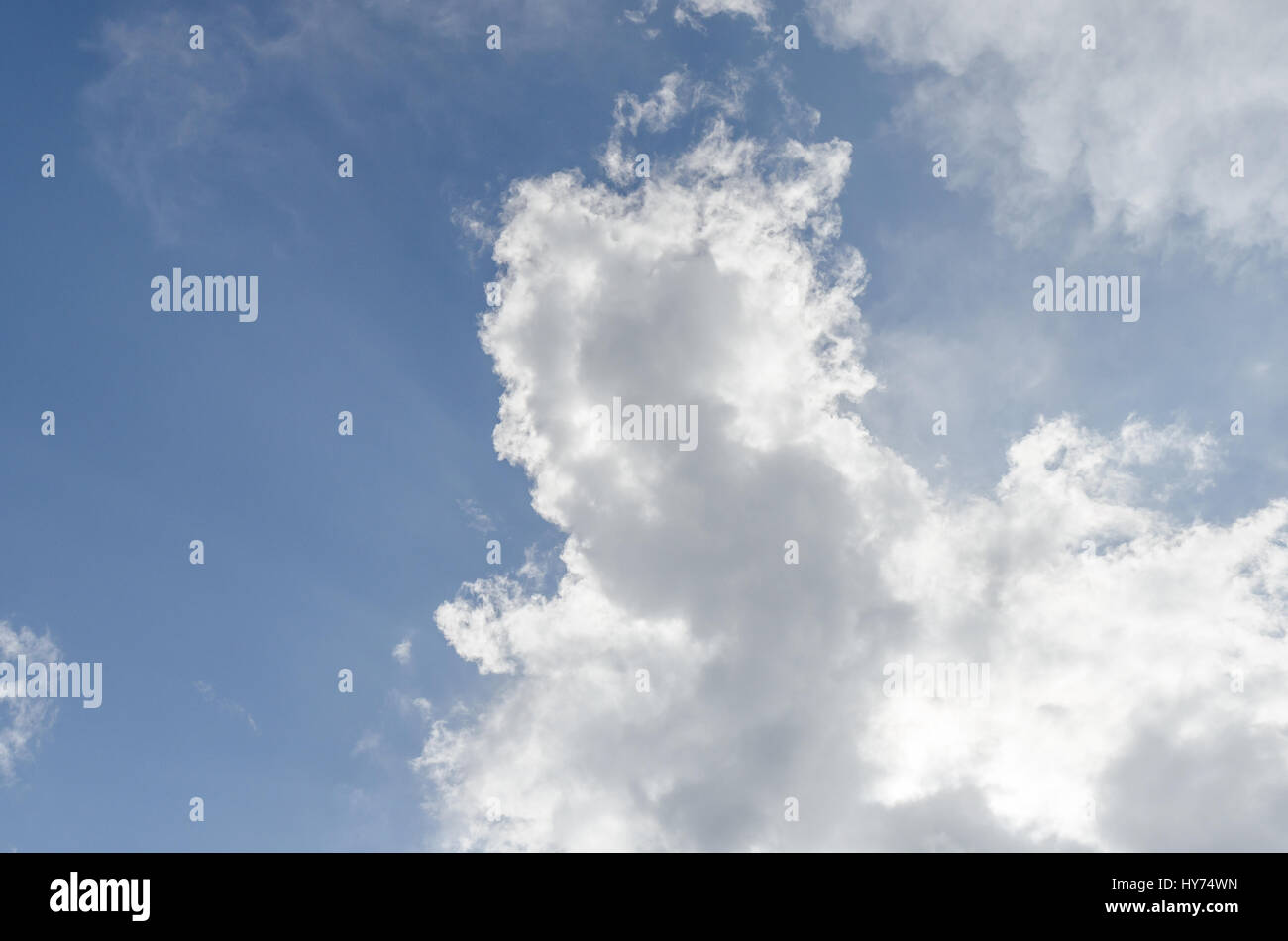 Rim light white cloud and blue sky Stock Photo - Alamy
