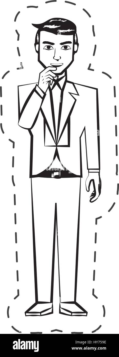 businessman expression people image cutted line vector illustration eps ...