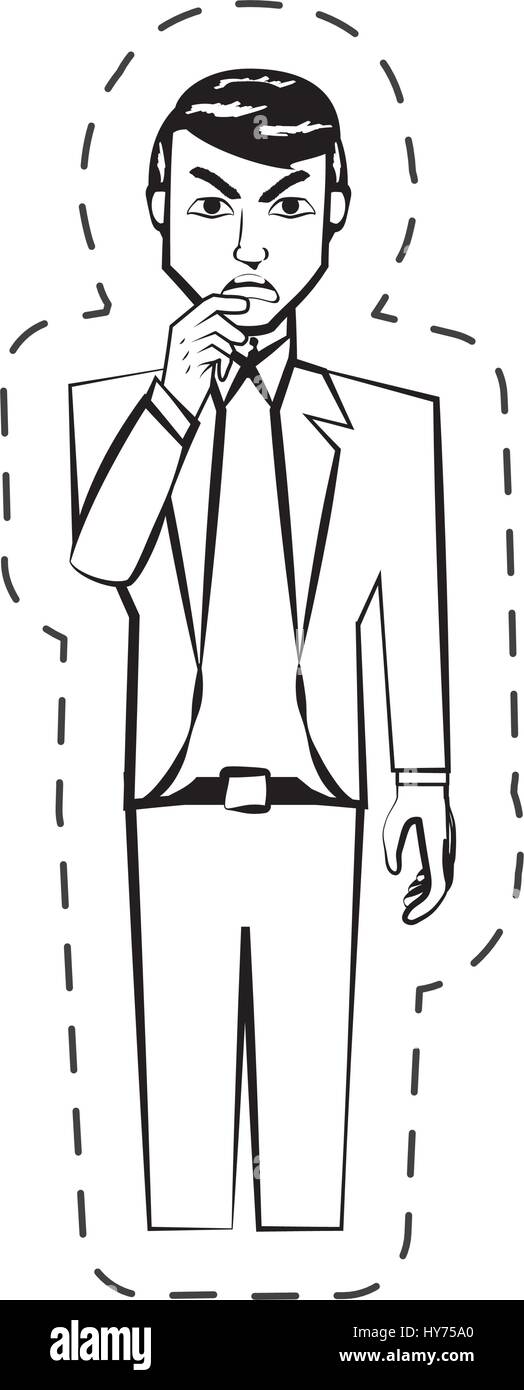 businessman expression people image cutted line vector illustration eps ...