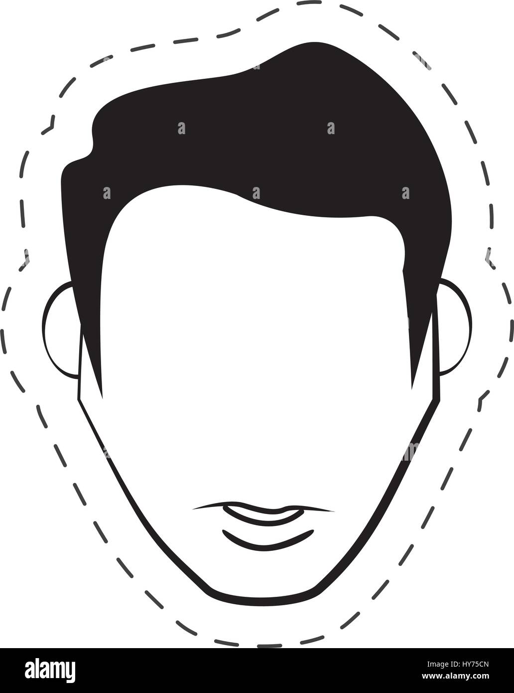 male faceless people black and white vector illustration Stock Vector ...