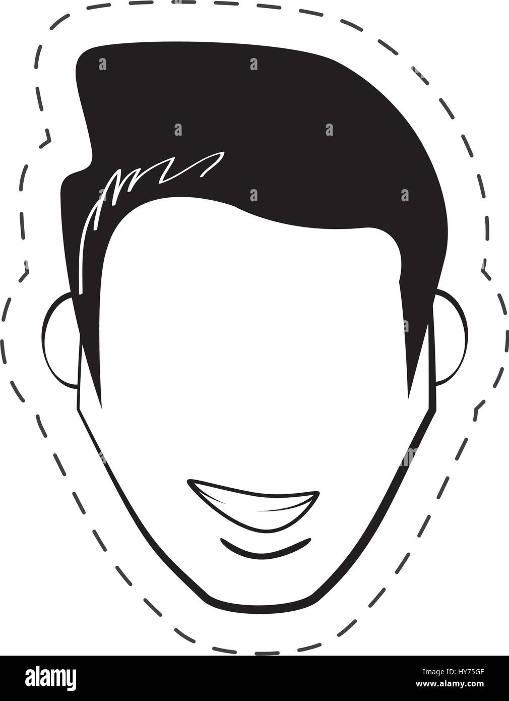 male faceless people black and white vector illustration Stock Vector ...