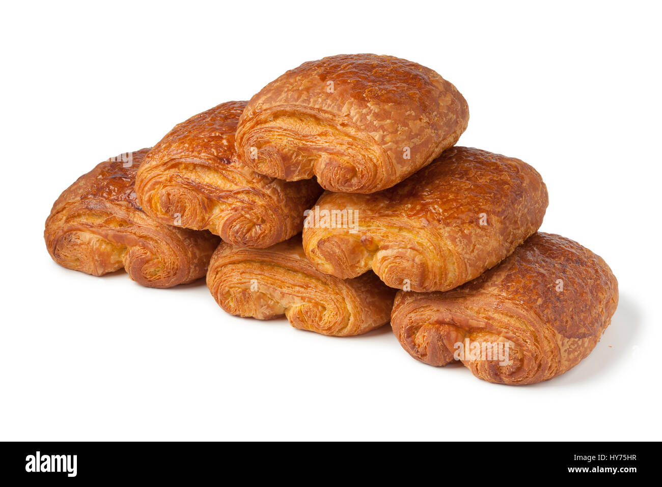 French chocolate croissants on white background Stock Photo - Alamy
