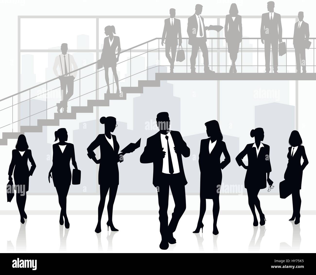 Vector illustration of a business people in office Stock Vector Image ...