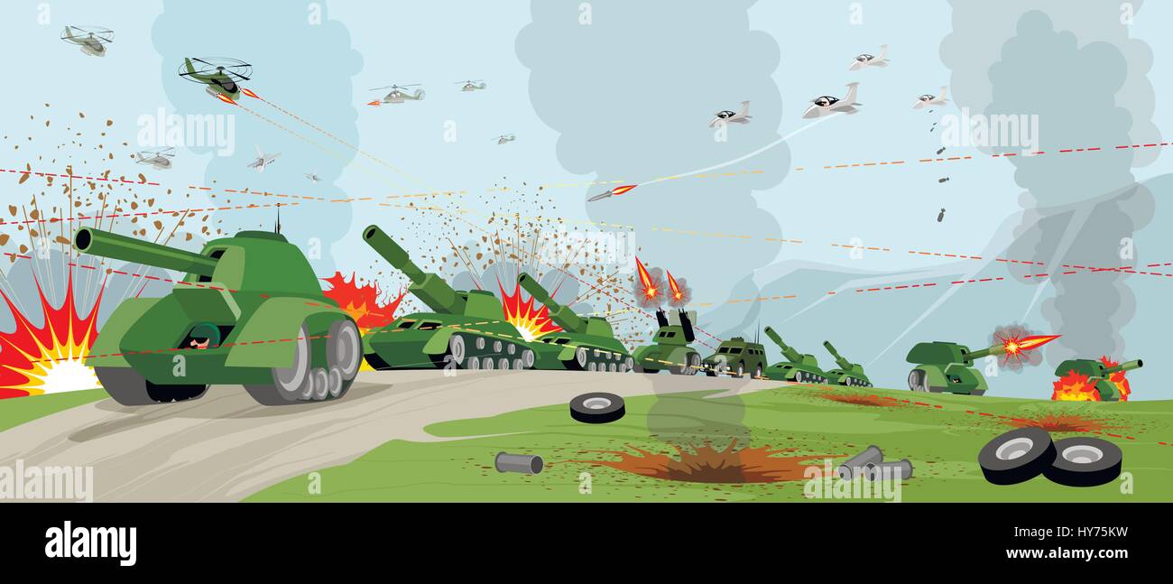 Vector illustration of a armies on battlefield Stock Vector Image & Art ...