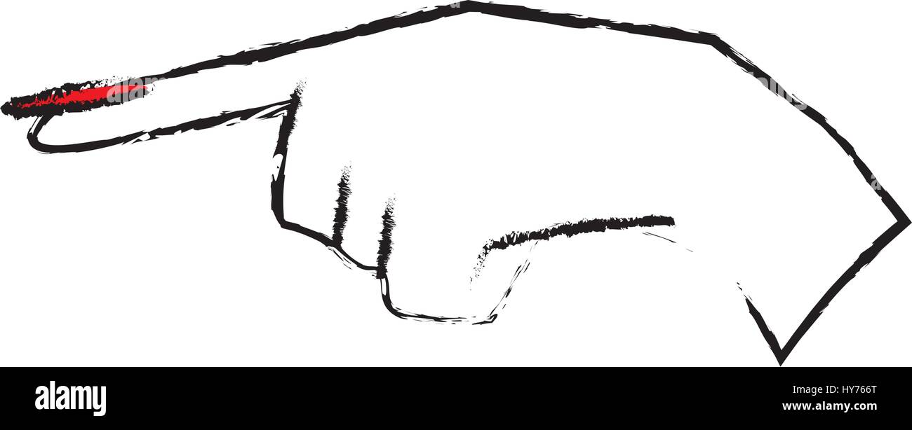 hand female pointer image sketch vector illustration eps 10 Stock ...