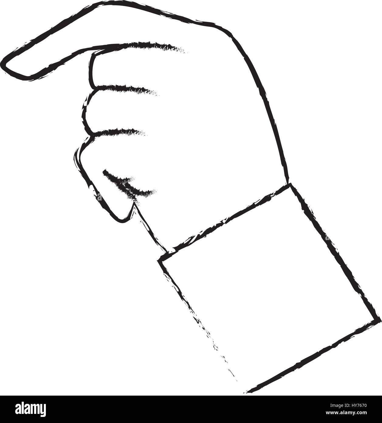 Hand showing index finger female Black and White Stock Photos & Images ...