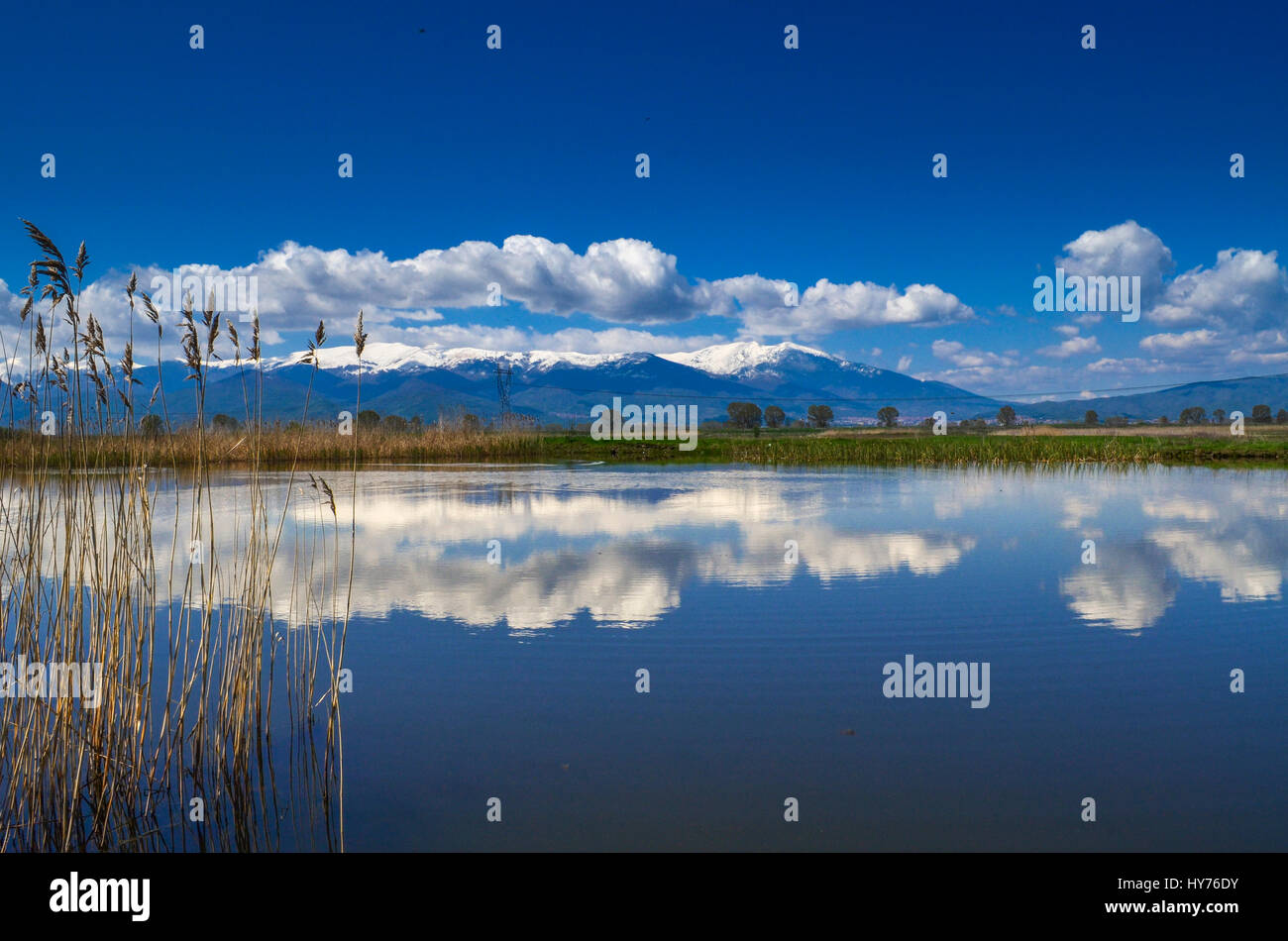 Relaxing landscape - lake with reflection Stock Photo - Alamy