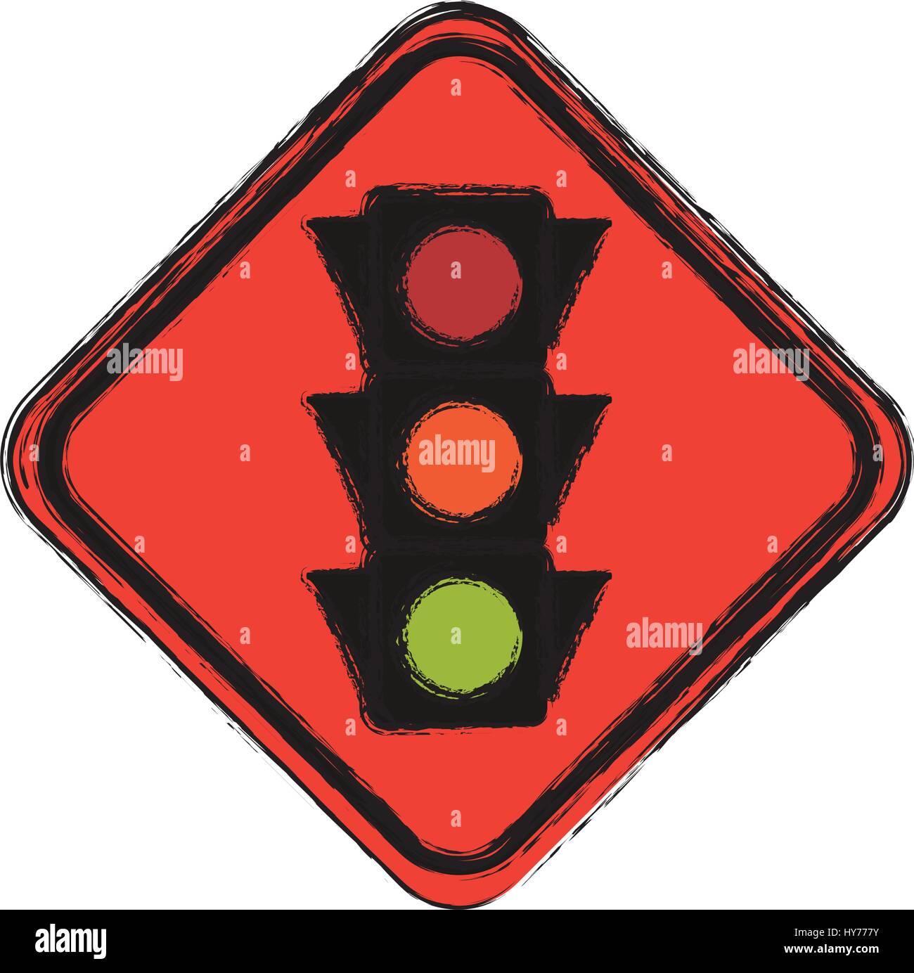 semaphore traffic lights warning sign vector icon illustration Stock ...