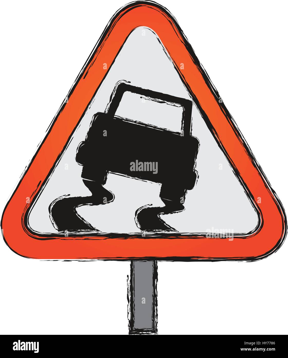 caution sign slippery ground vector icon illustration Stock Vector ...