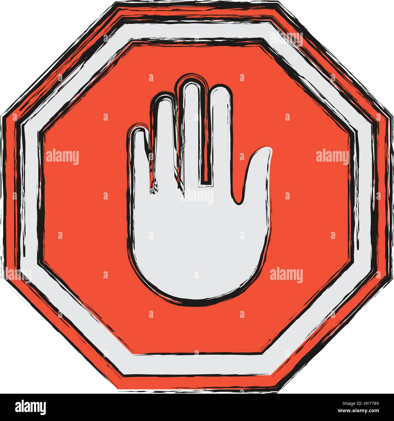 stop sign hand vector icon illustration clipart Stock Vector Image ...