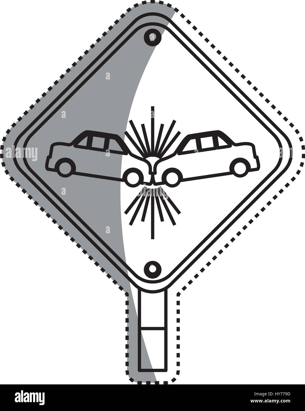 warning sign crash danger vector icon illustration Stock Vector Image ...
